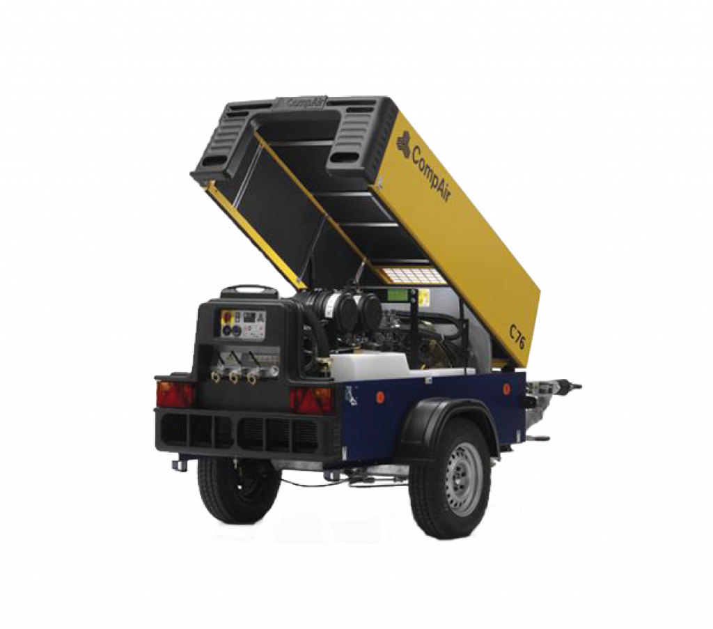 Compresseur CompAir à louer - diesel C76 7,6m³/min, idéal avec 2 sableuses